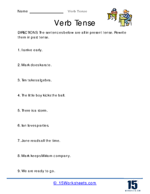 Verb tense -1 - math - Name Verb Tense © 15Worksheets Verb Tense A verb ...