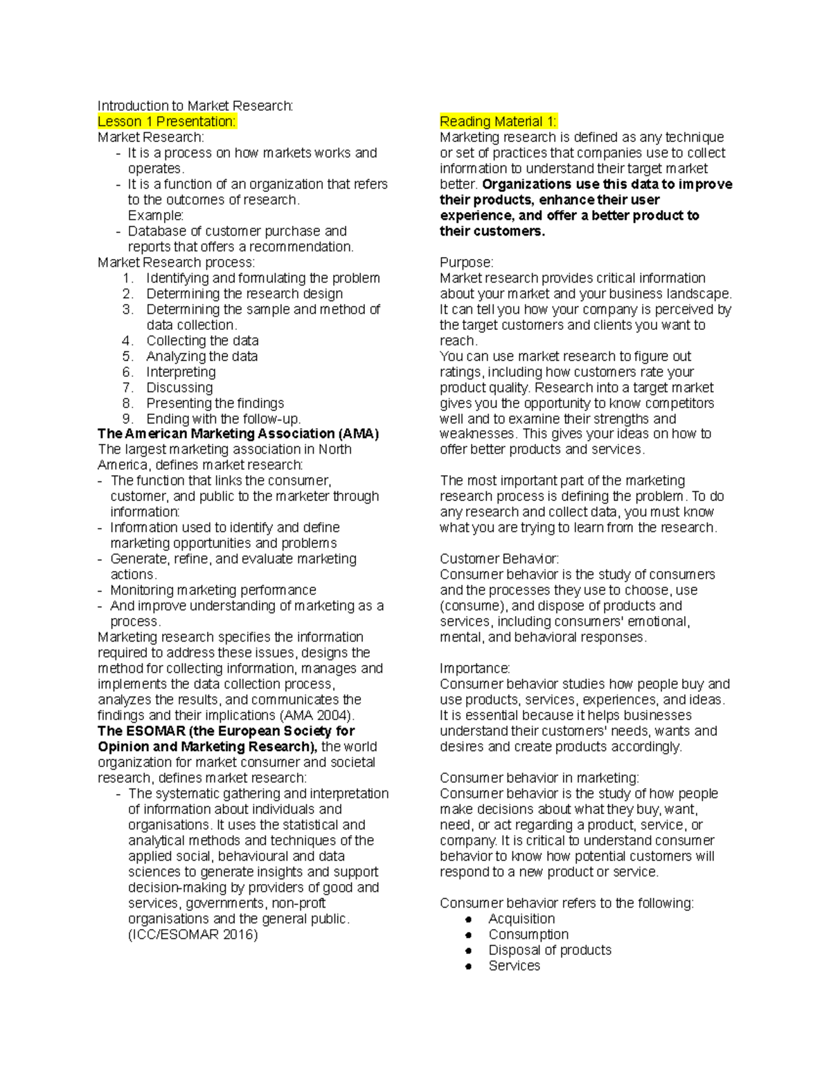 Reviewer-for-Market-Research - Introduction to Market Research: Lesson ...
