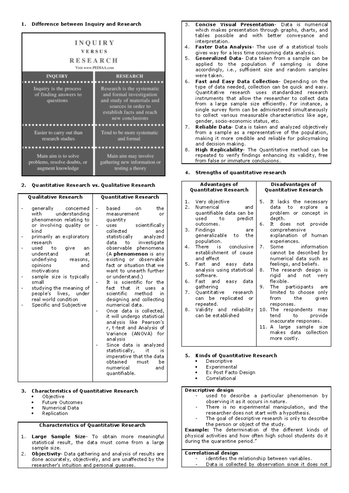 Practical Research 2 Reviewer - Difference between Inquiry and Research ...