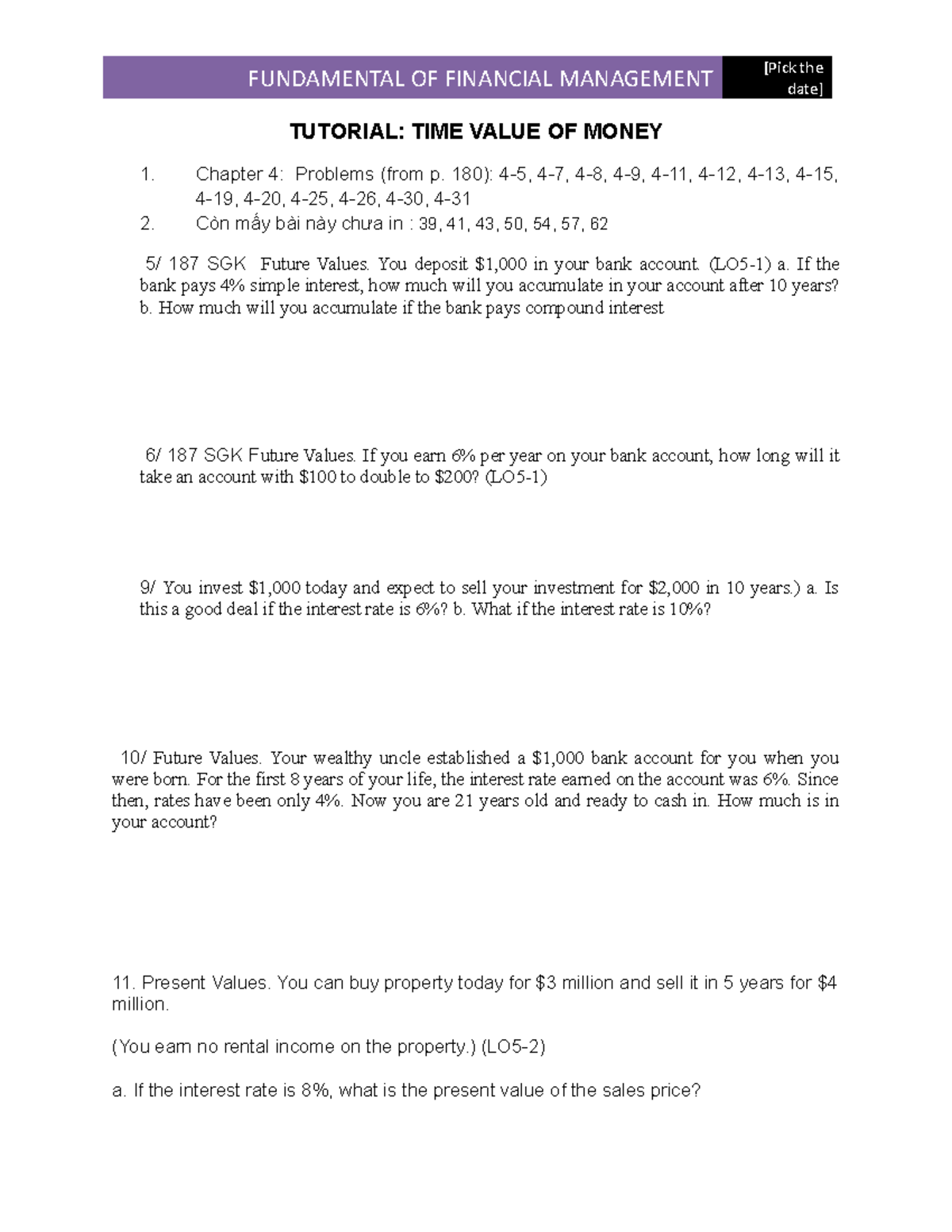 Tutorial TVM Feb17 - Lecture notes 3 - FUNDAMENTAL OF FINANCIAL ...