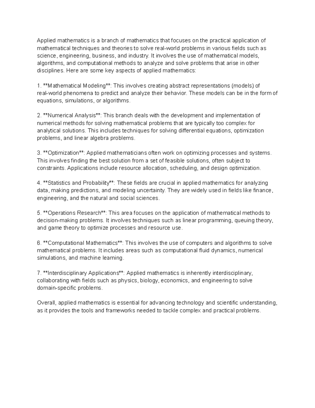Applied math - Applied mathematics is a branch of mathematics that ...