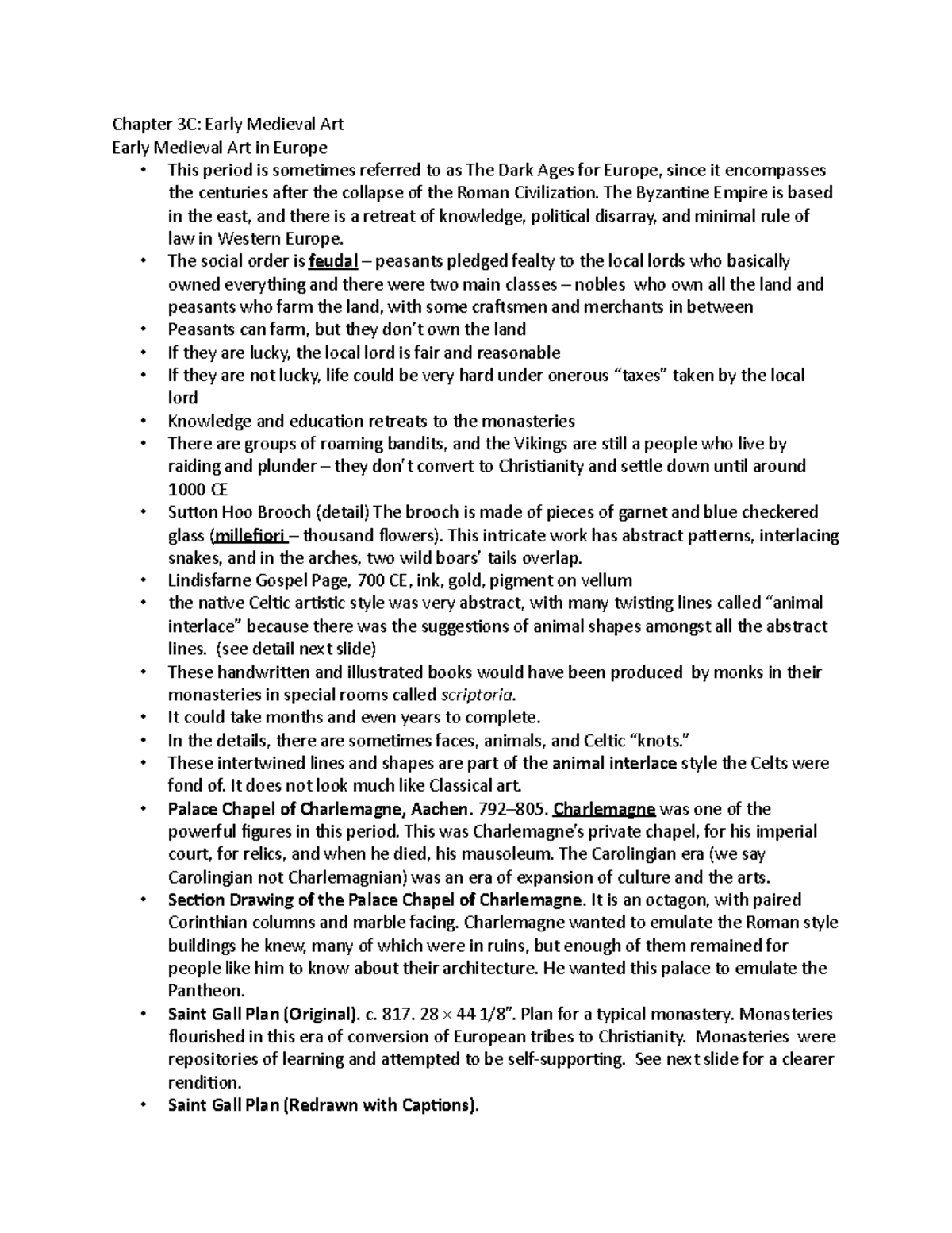 Chapter 3C - The Medival Art - Chapter 3C: Early Medieval Art Early ...