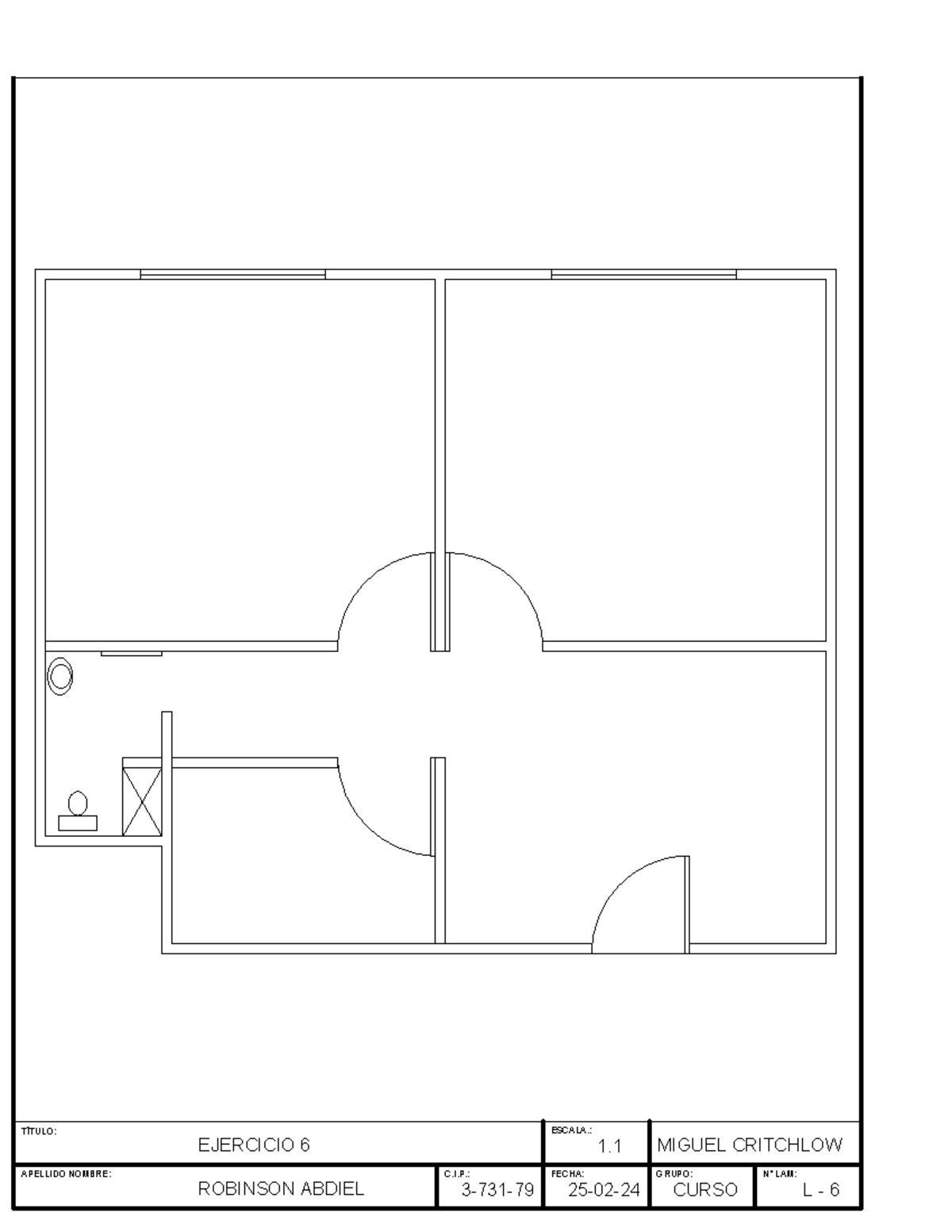Vista de planta - Dibujo Asistido Por Computadoras - TÍTULO: EJERCICIO ...