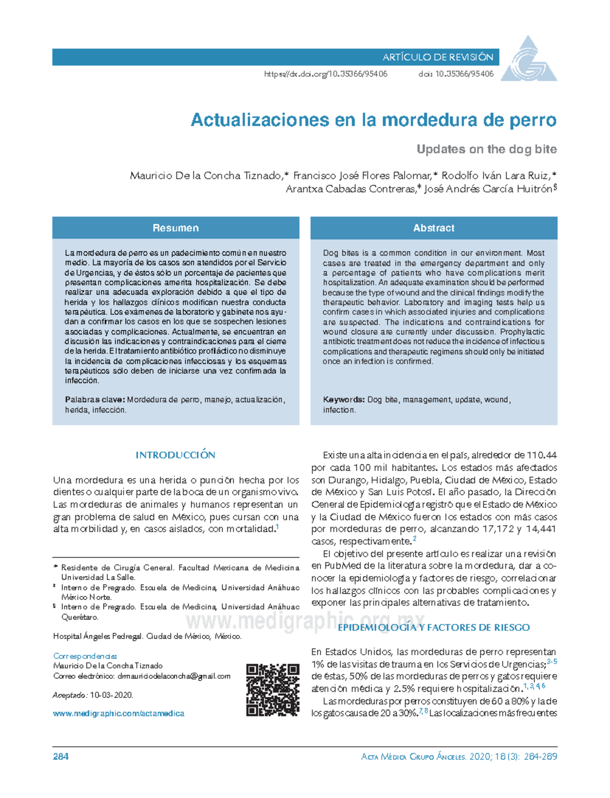 Am203i - Resumen - medigraphic.org ARTÍCULO DE REVISIÓN dx.doi/10.35366 ...