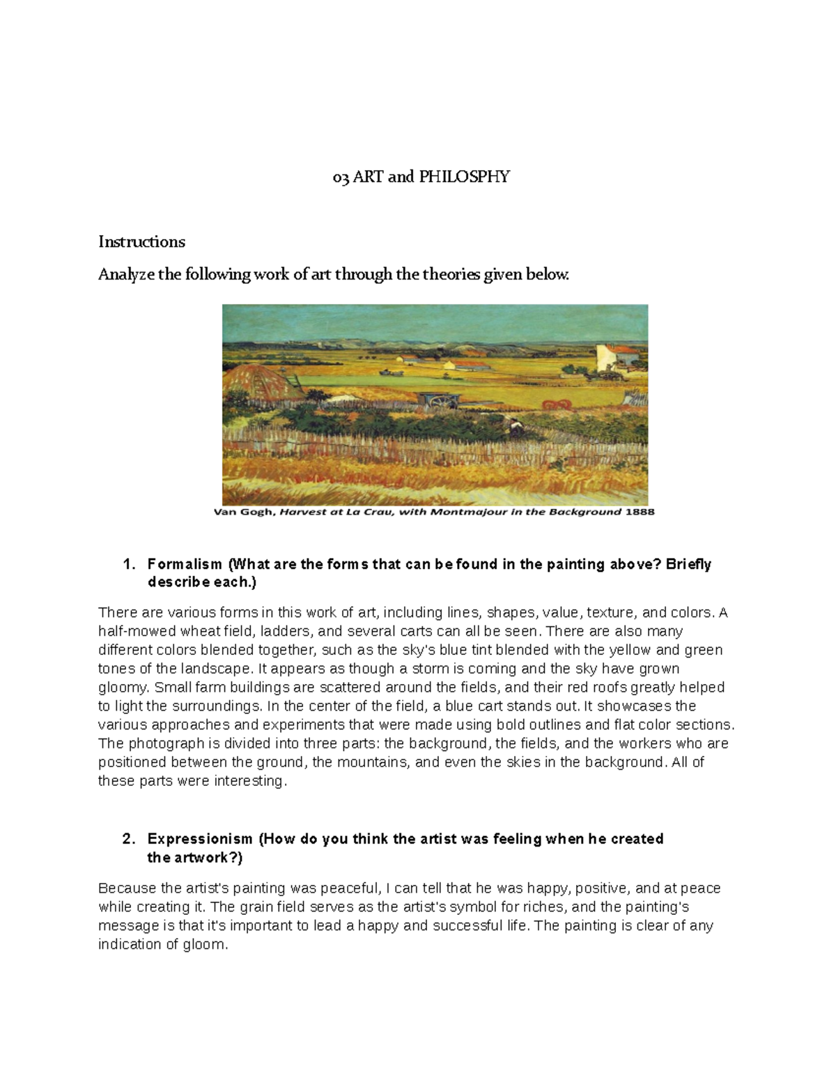 03 e LMS Activity 2 - essays - 03 ART and PHILOSPHY Instructions ...