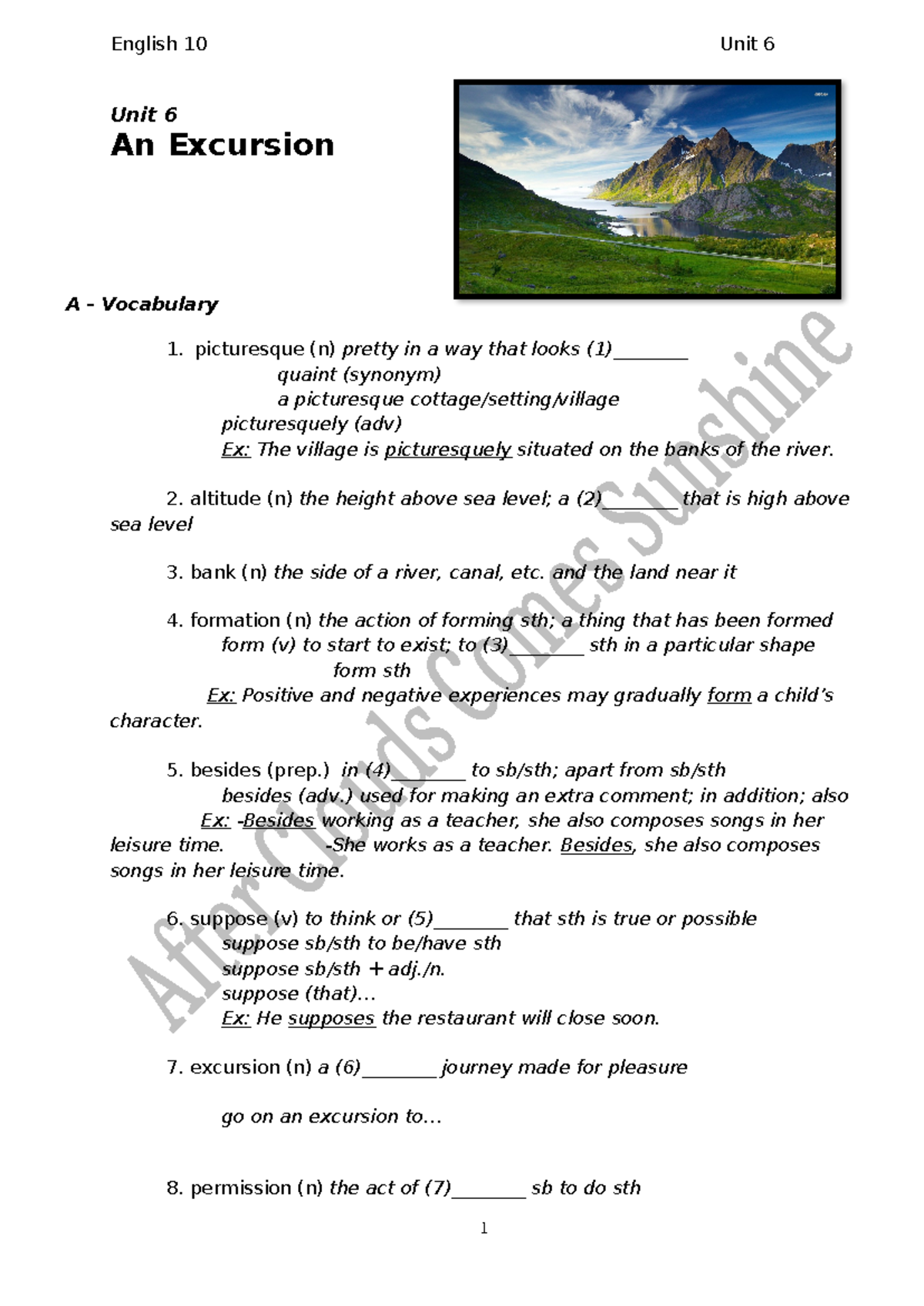 FILE 2022011 1 083946 av bài 6 - Unit 6 An Excursion A - Vocabulary 1 ...