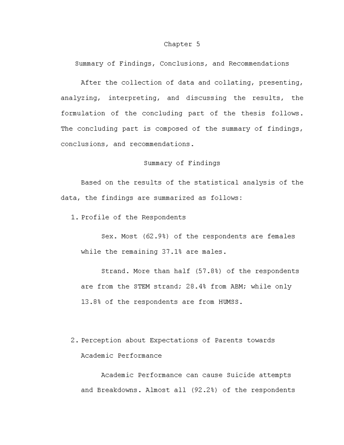 Practical-chap-5 in research PRIE - Chapter 5 Summary of Findings ...
