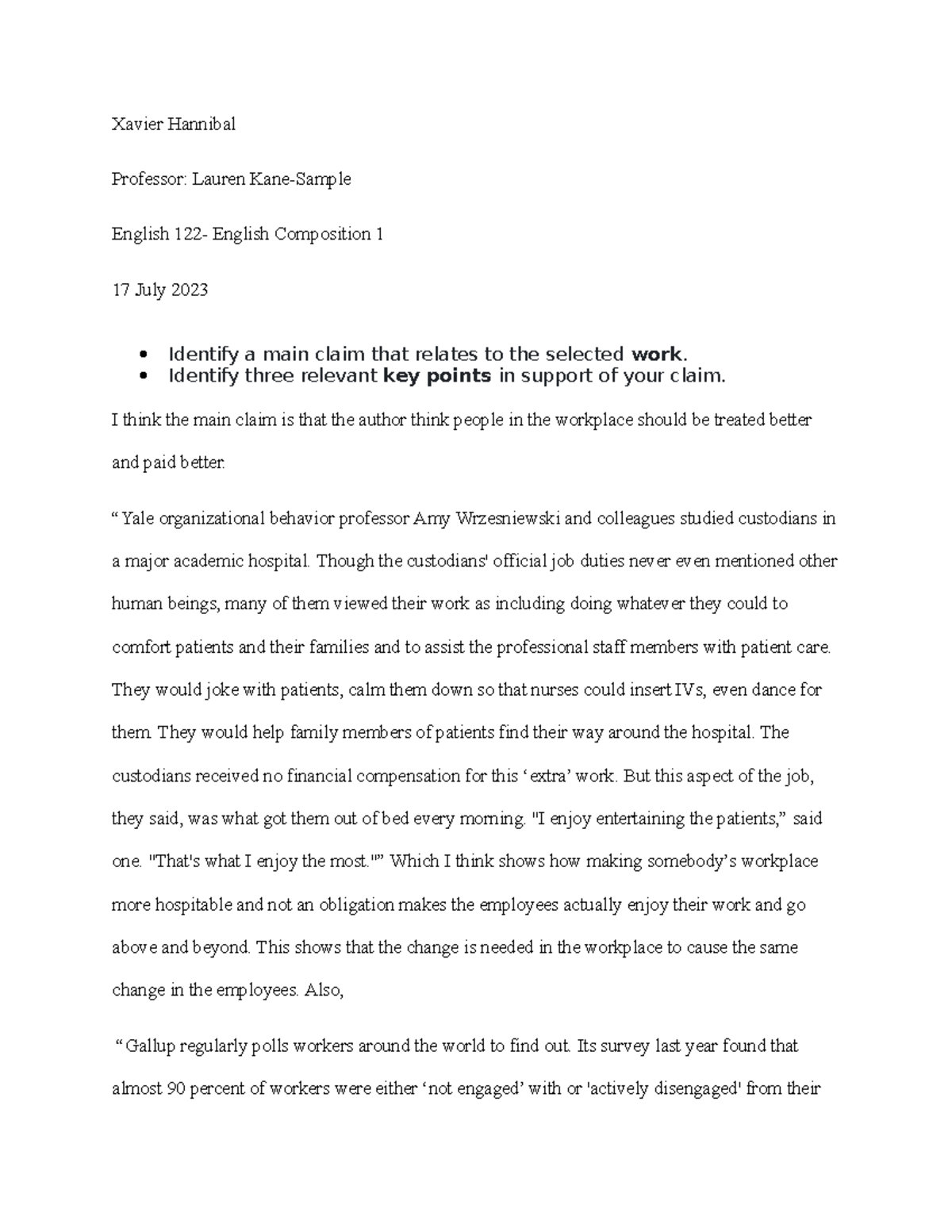 English 122 thesis - Sickle cell - Xavier Hannibal Professor: Lauren ...