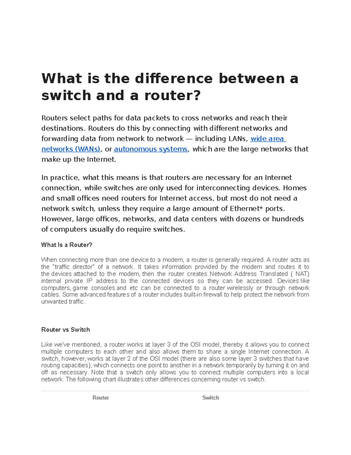 What is the difference between a switch and a router - What is the ...