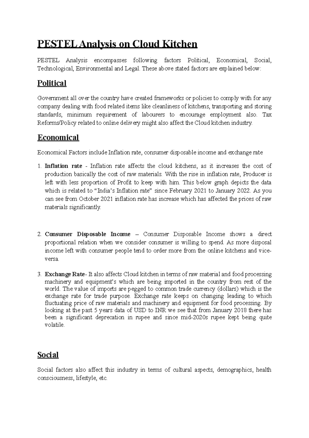 Pestel Analysis on Cloud Kitchen - PESTEL Analysis on Cloud Kitchen ...