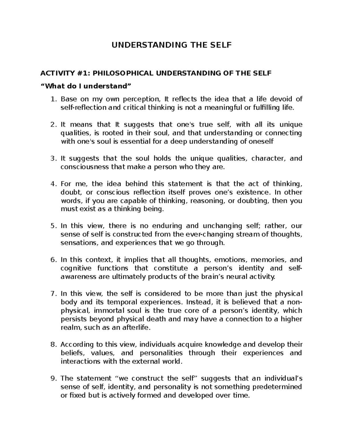 Uts - Understanding the Self Practice Material - UNDERSTANDING THE SELF ...