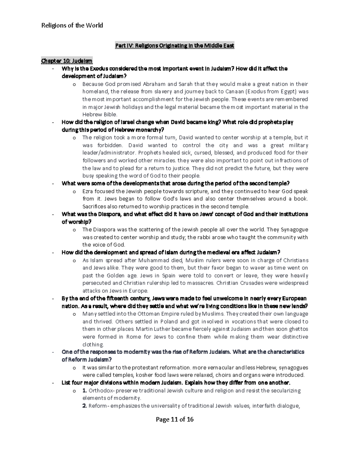 Religions of the World Learning Objectives 10 - Religions of the World ...