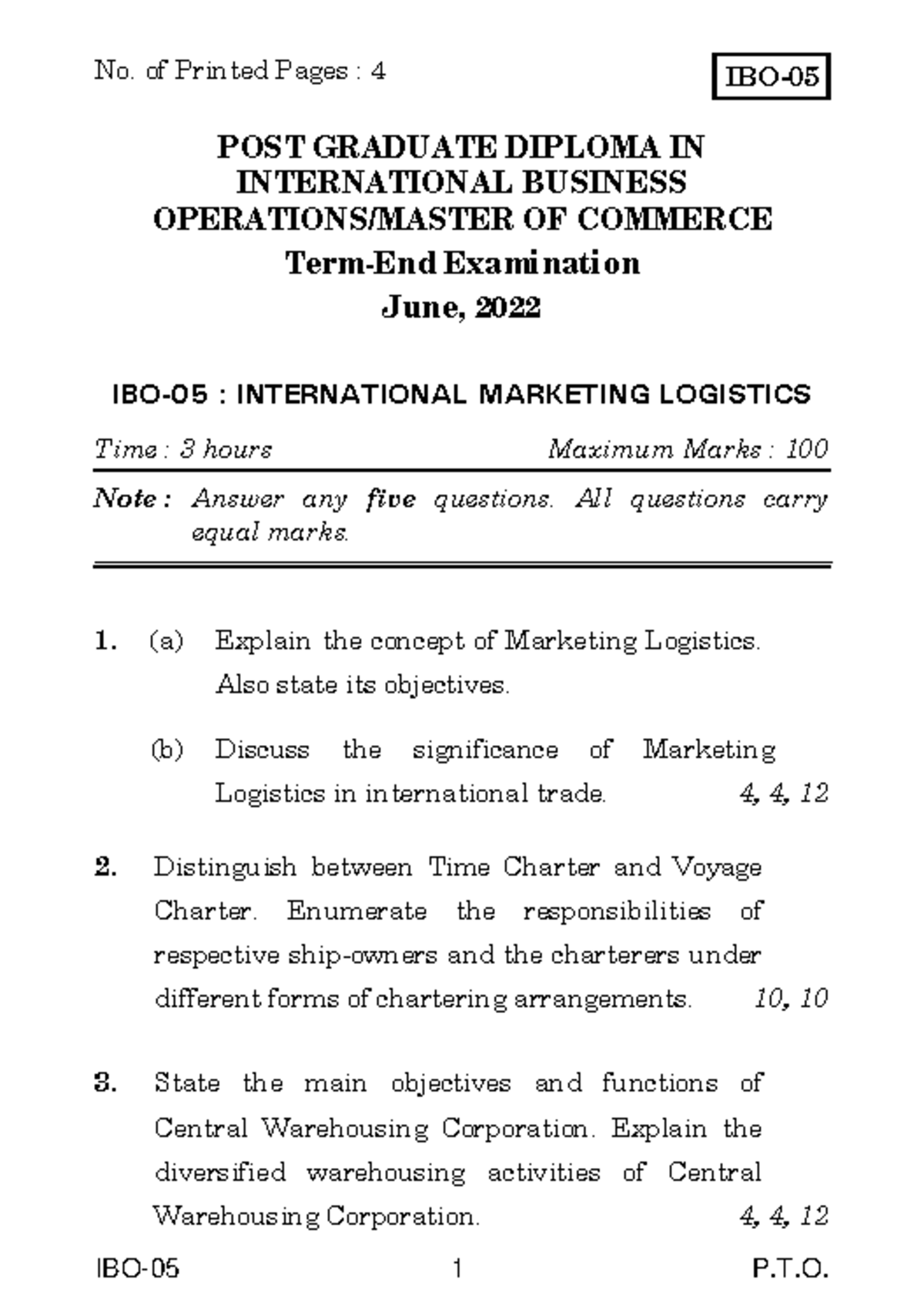 IBO-5 - lecture - IBO-05 1 P.T. IBO- POST GRADUATE DIPLOMA IN ...