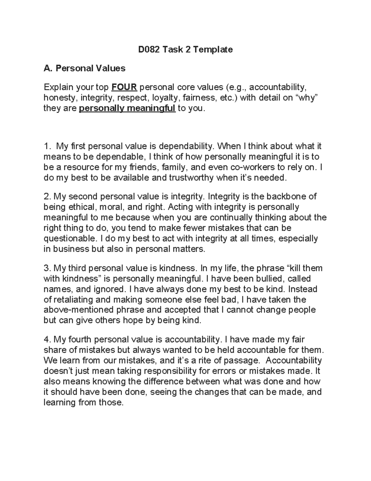 D082 Task 2 - Pass - Emotional and Cultural Intelligence Performance Assessment #2 - D082 Task 2 ...