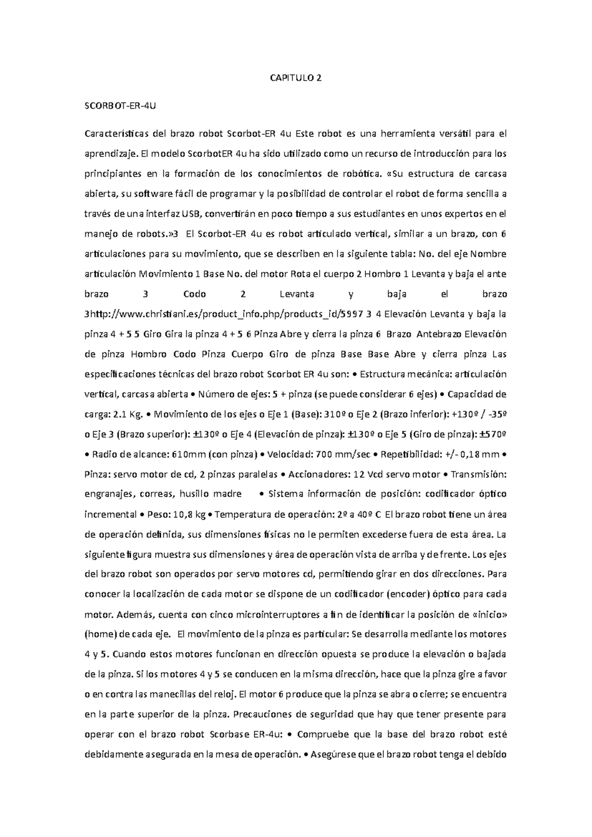 Capitulo 2 - CARACTERISTICAS DEL ROBOT SCORBOT ER 4U - CAPITULO 2 ...