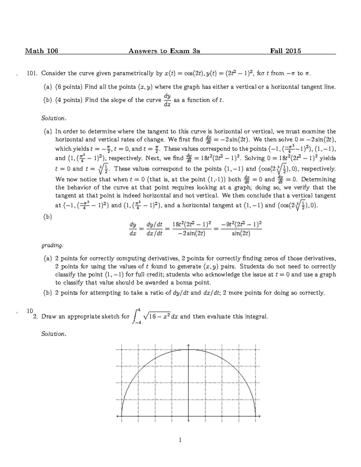 Math 106 Exam 3a Fall 2015 Solutions - Studocu