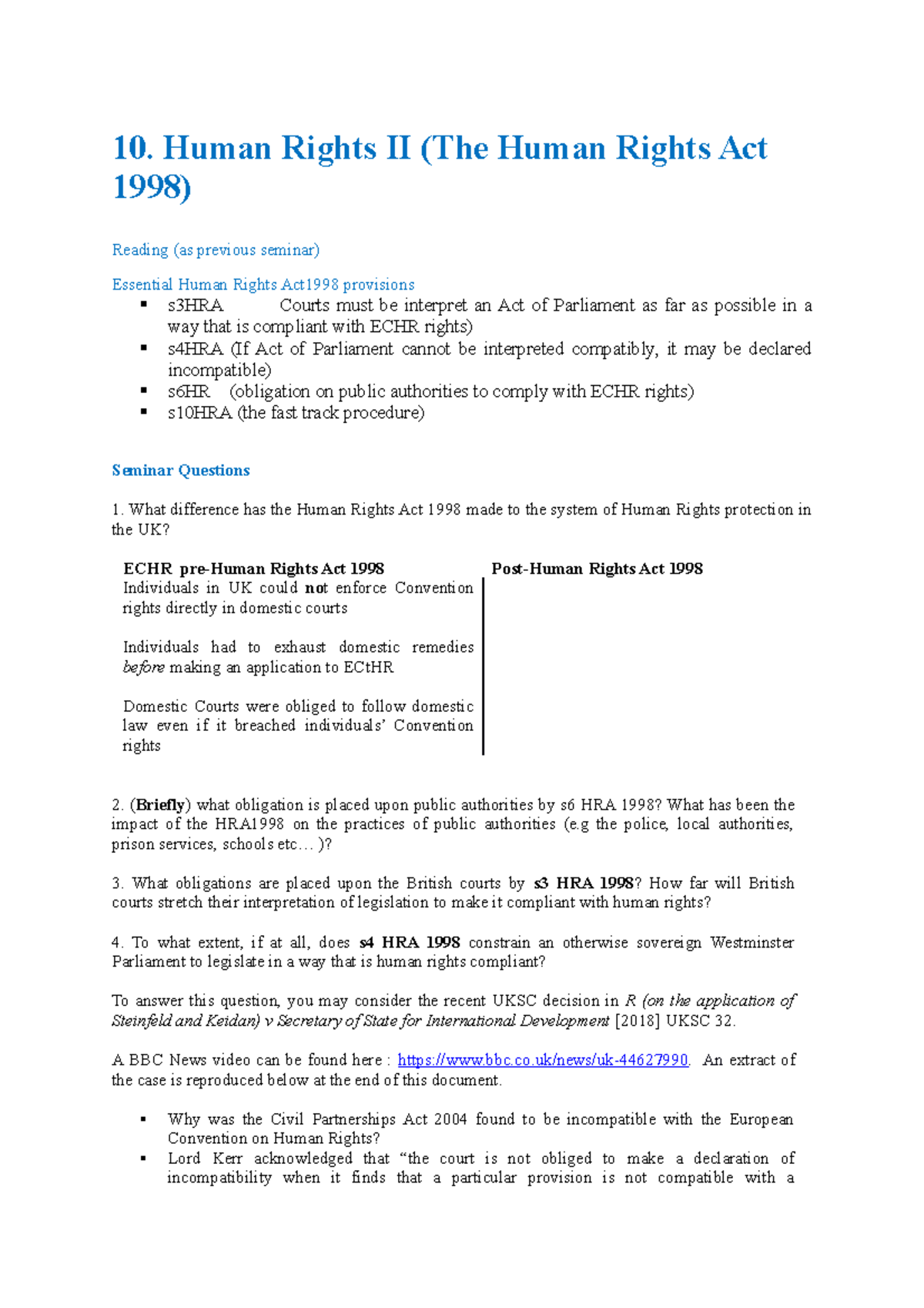 Tutorial and Workshop Questions_Unit 4 - 10. Human Rights II (The Human ...
