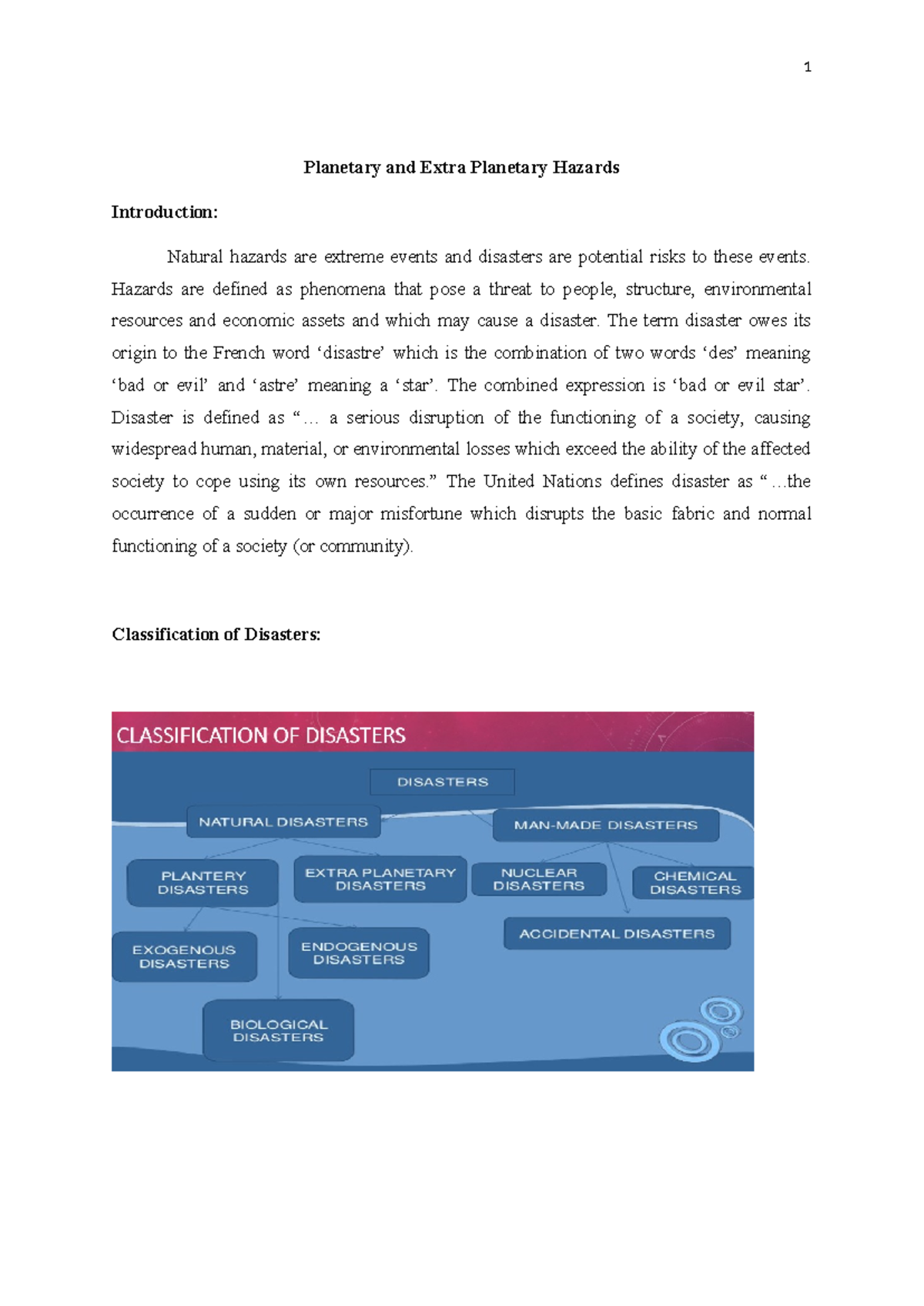 Unit - 2 - Planetary and Extra Planetary Hazards - Planetary and Extra ...