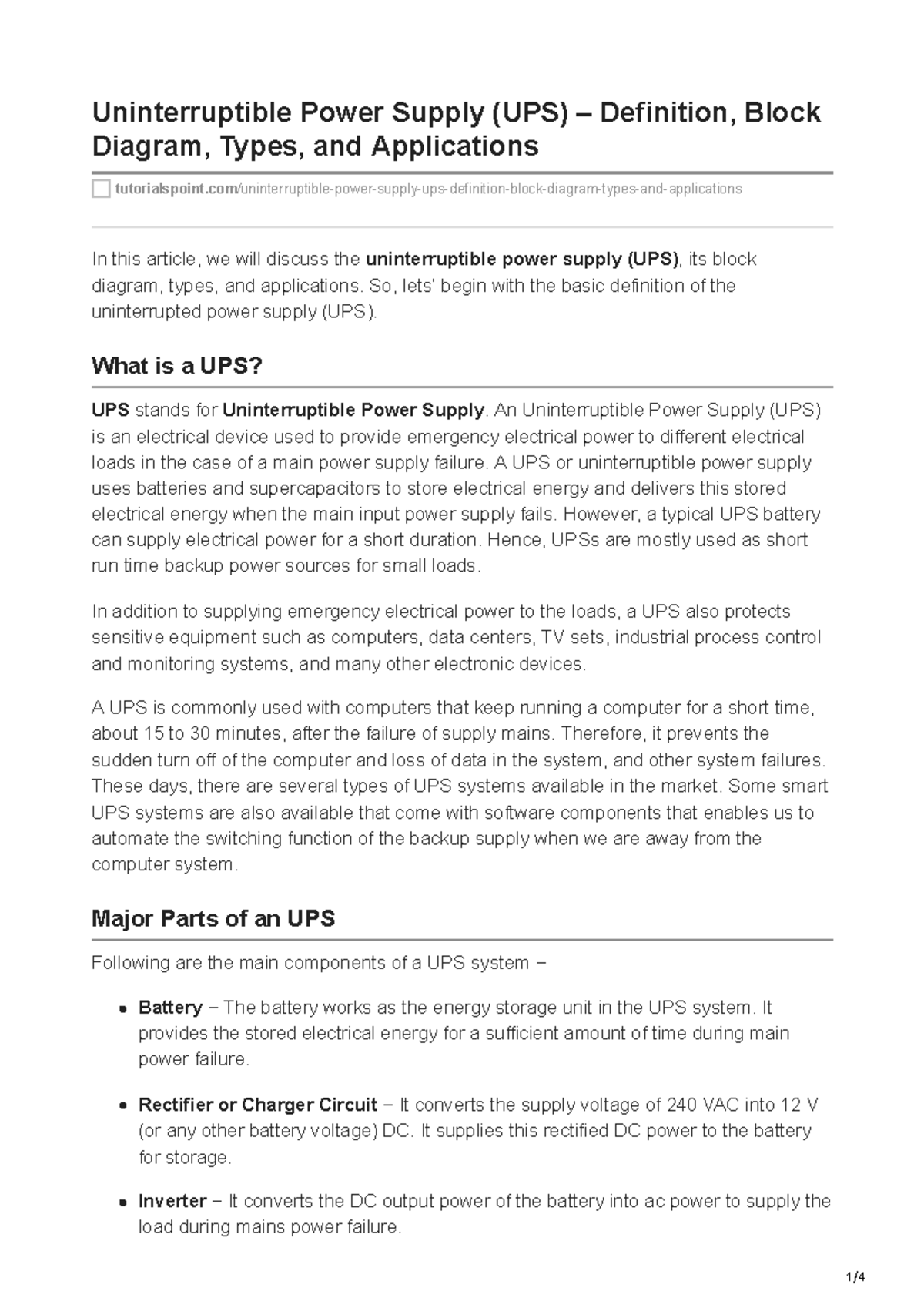 UPS - based on ups - Uninterruptible Power Supply (UPS) – Definition ...