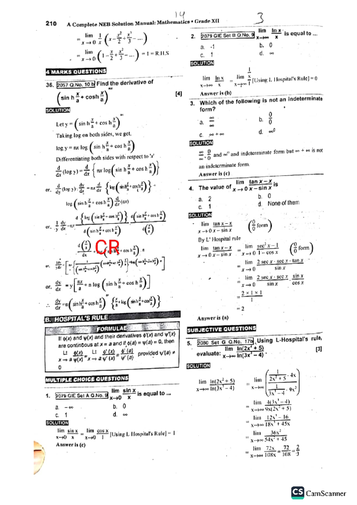 L- Hospital Rules - Well - Programming With Python - CamScanner ...