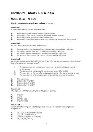 Chemistry Unit 2 exam Questions - Unit Two Chemistry Exam Multiple ...