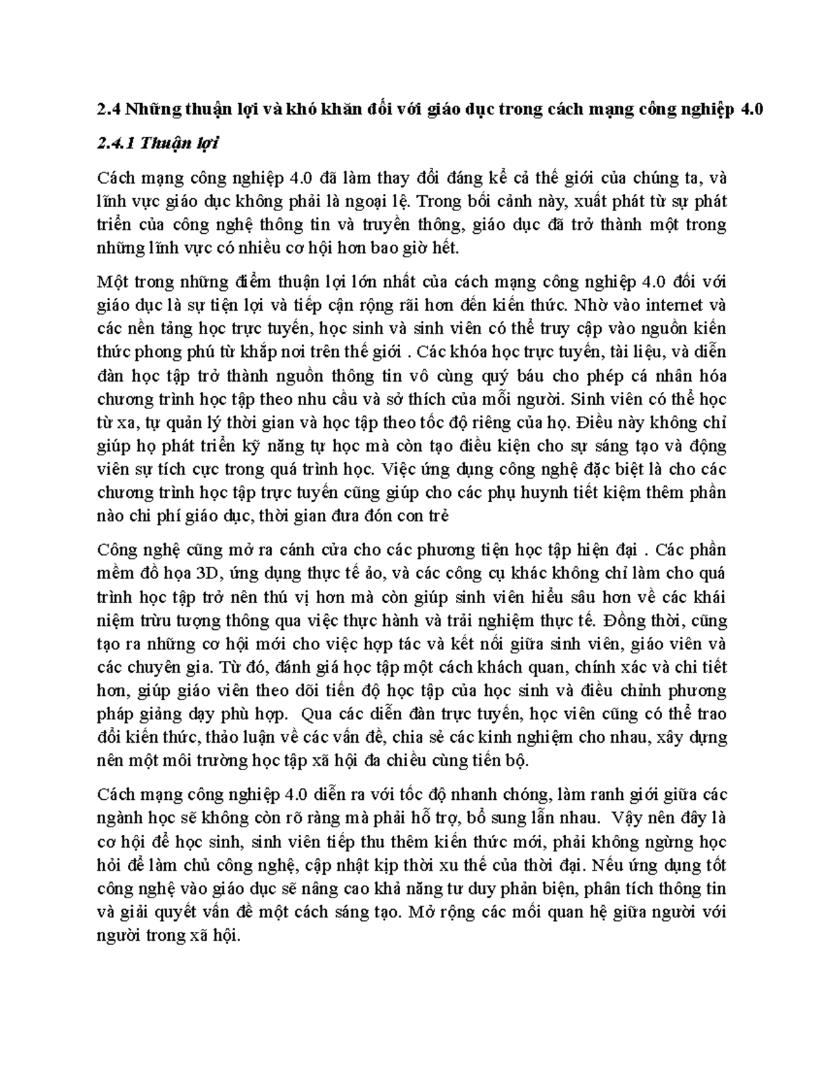 Tl ktct - Kinh tế chính trị - 2 Những thuận lợi và khó khăn đối với giáo dục trong cách mạng ...