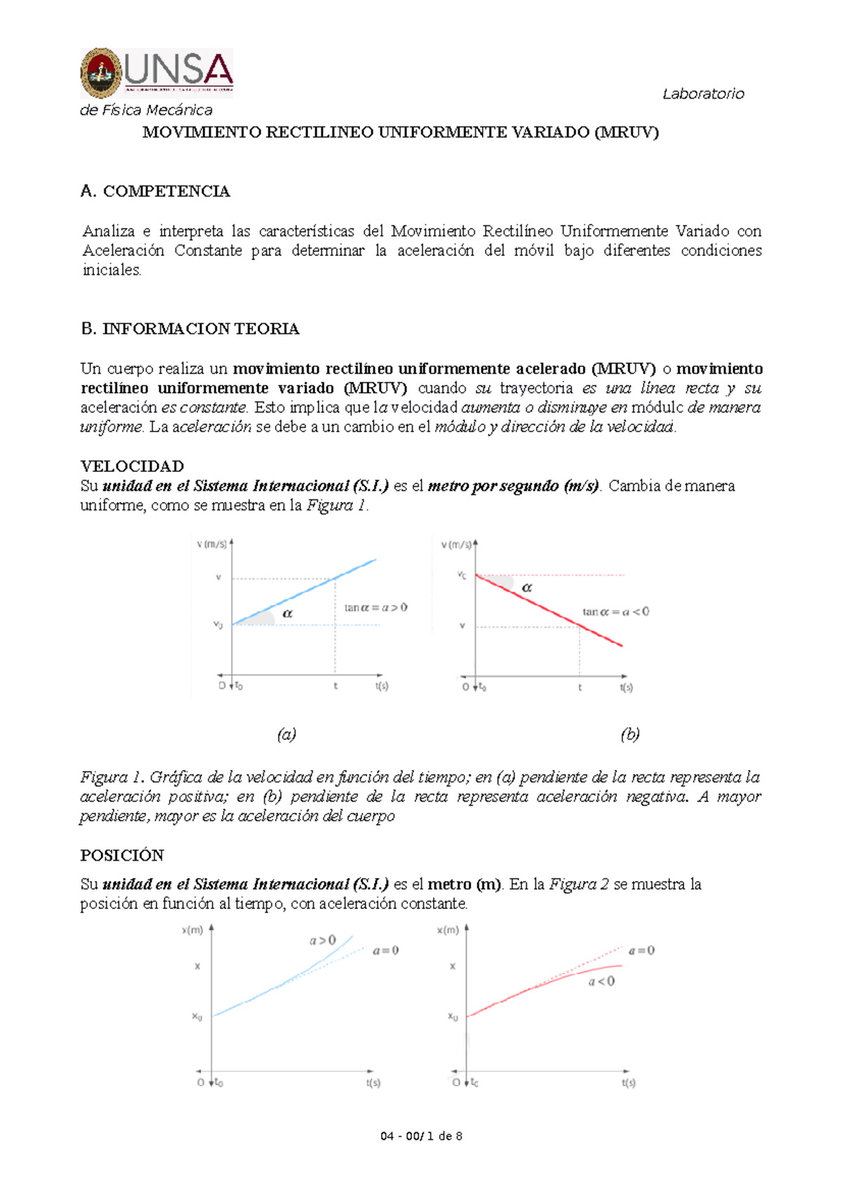 Guía 6 MRUV - Practica resuelta de movimiento rectilineo uniformemente variado - de Física ...
