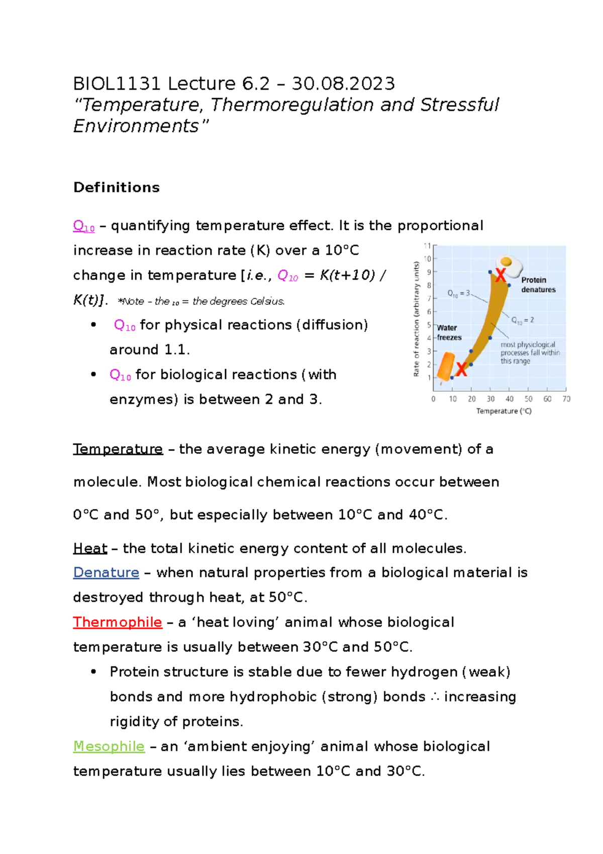 Lecture 6.2 - Temperature, Thermoregulation and Stressful Environments ...