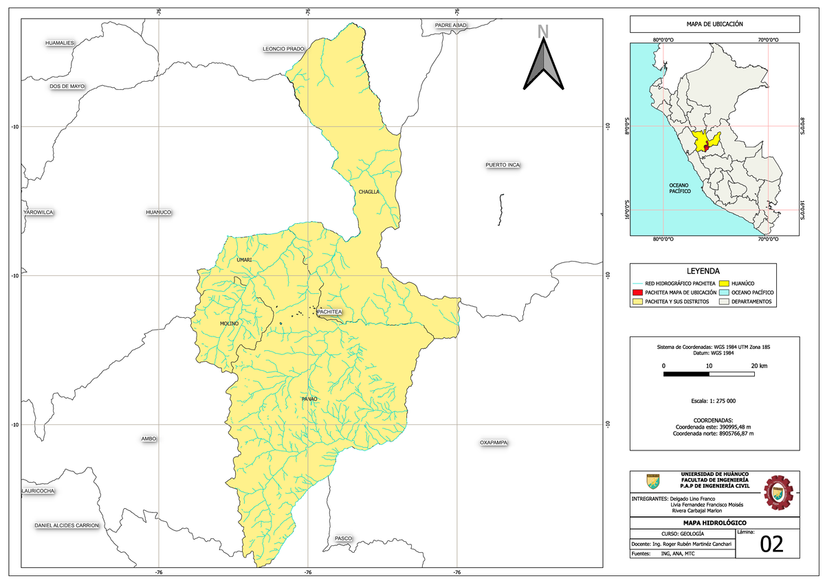 MAPA Pachitea Hidro - 96 9 96 PADRE ABAD MAPA DE UBICACIÓN N HUAMALIES ...