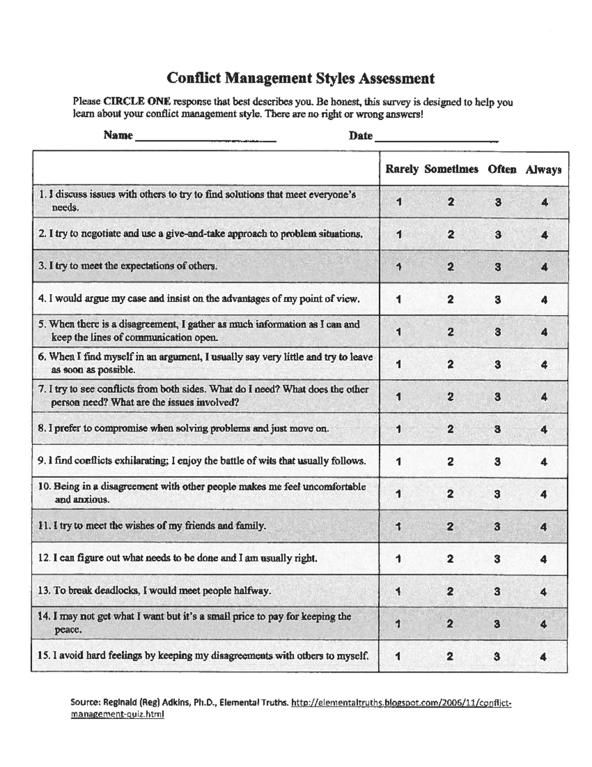 Conflict assessment - sfaa - NUR 320 - Studocu