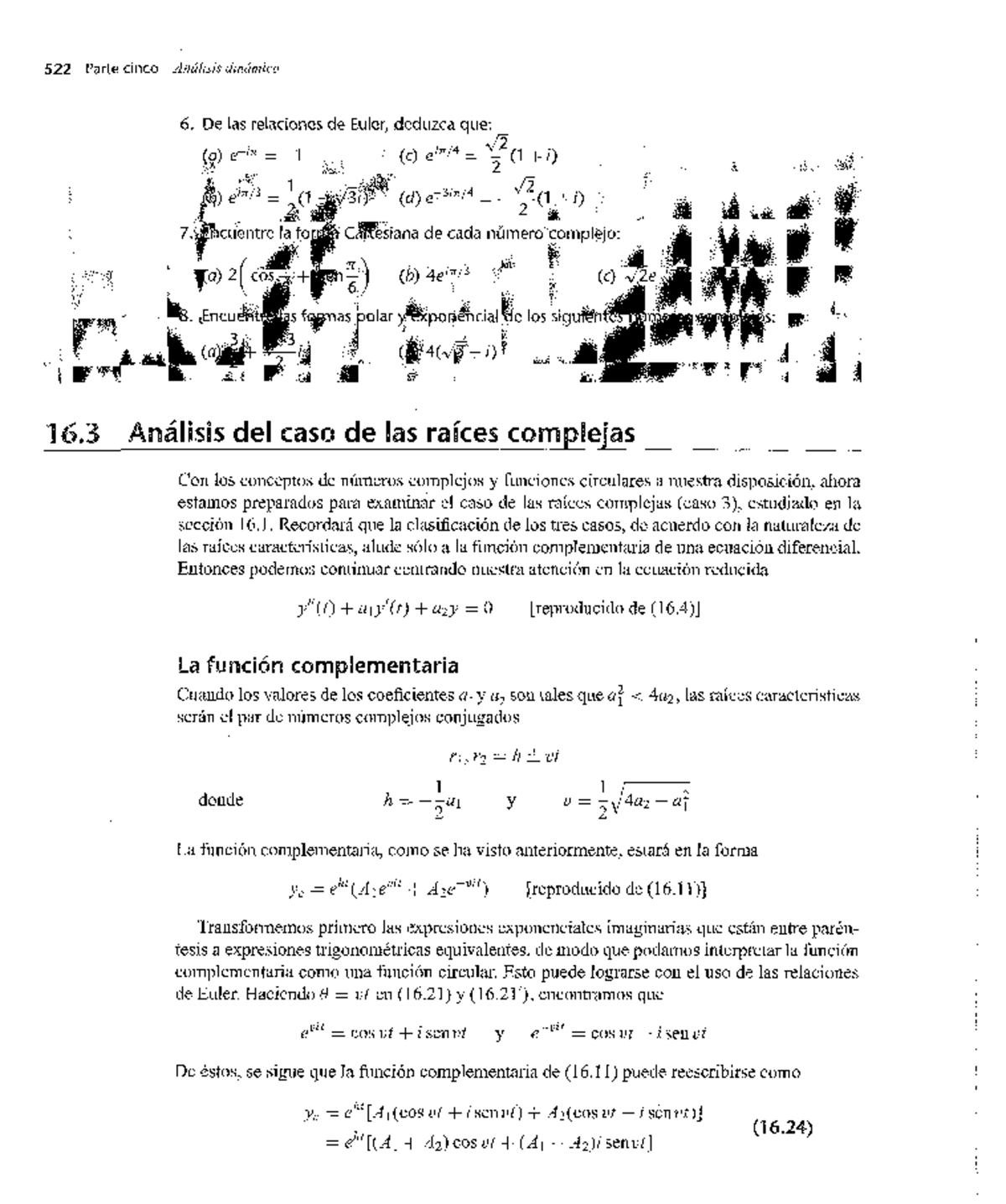 Ecuaciones Diferenciales 4 - 522 Parte cinco Análisis dinámico 6. De las relaciones de Euler ...