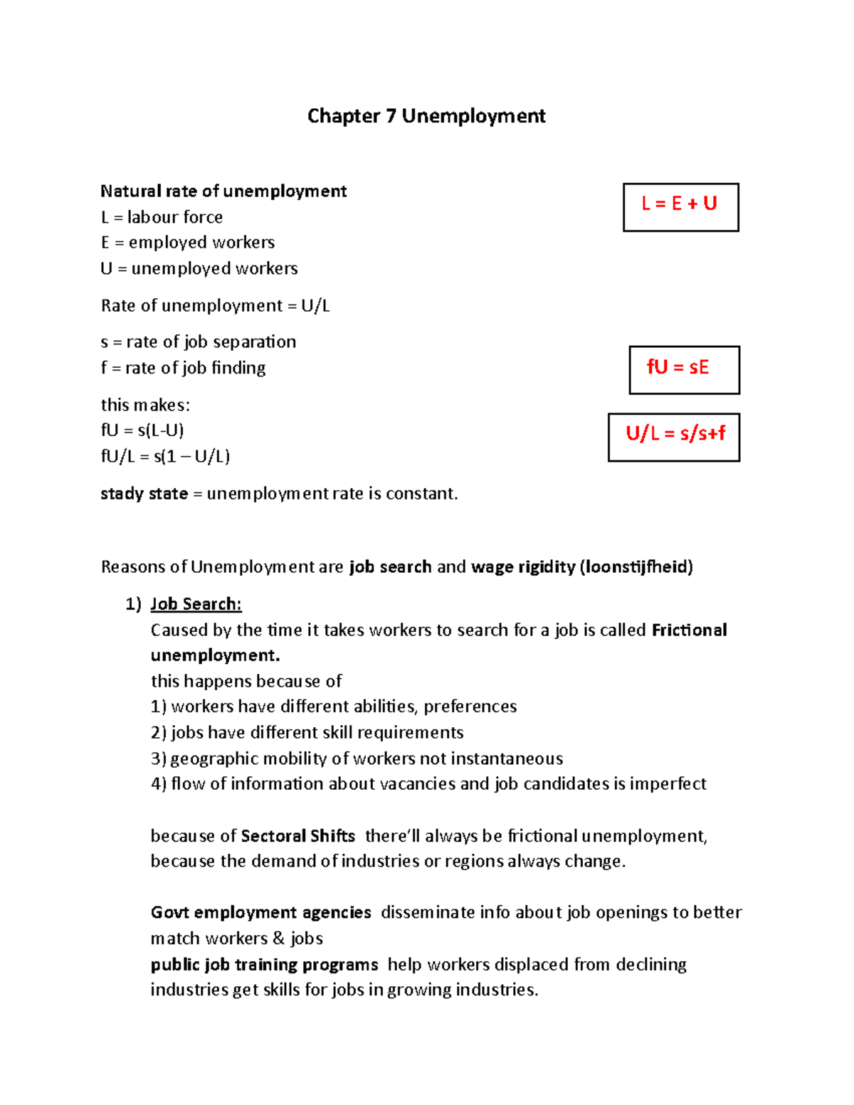Summary Macroeconomics - Chapter 7 - Chapter 7 Unemployment Natural ...