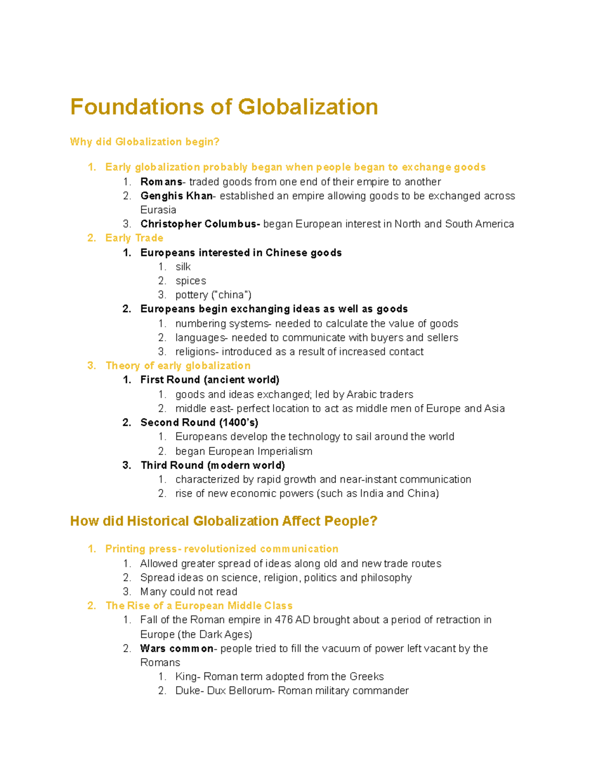 Foundations of Globalization - New Ideas, Technologies and Historical ...