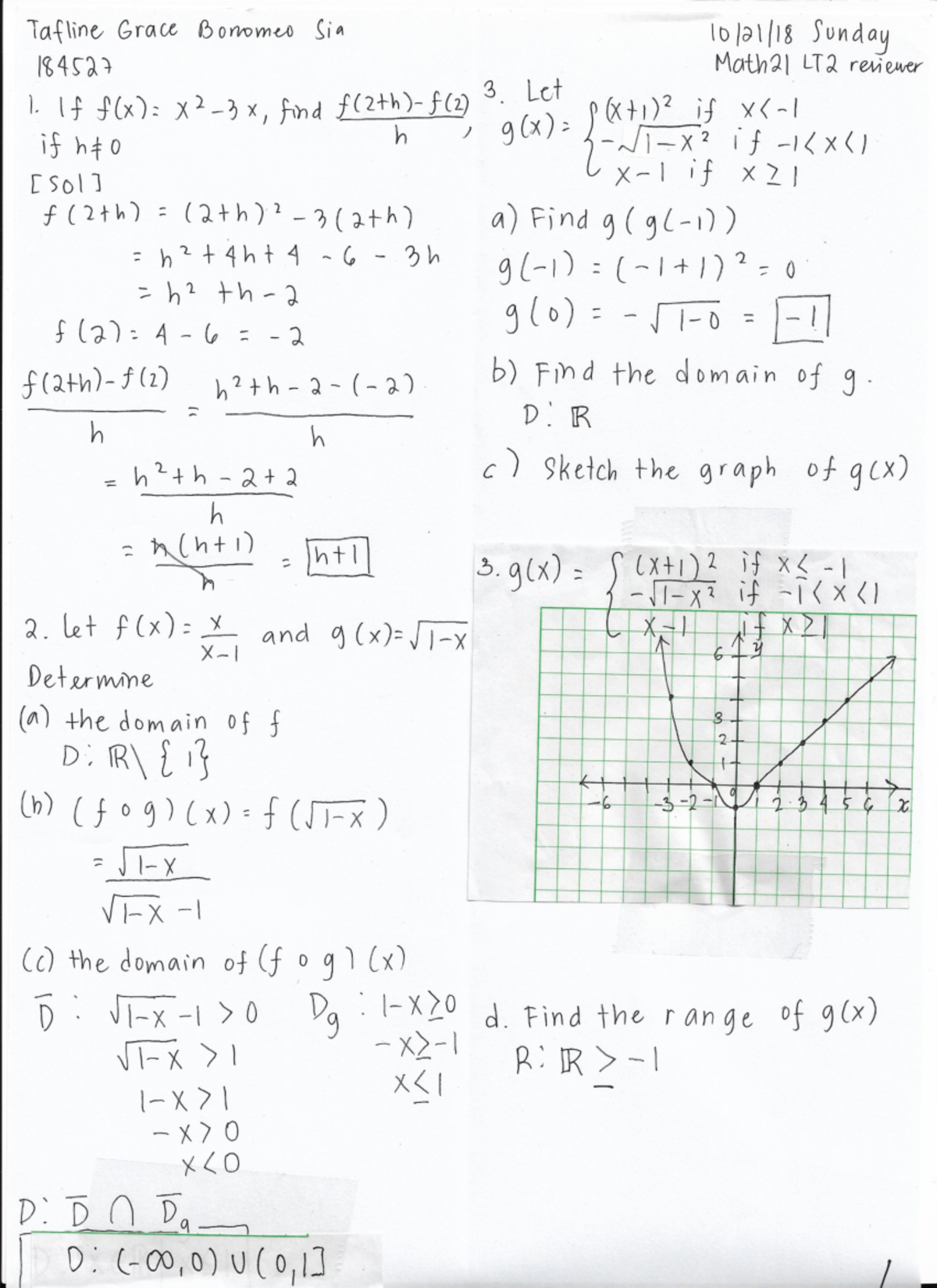 Answer key for MATH 21 Pre Calculus long - MATH 225 - Studocu
