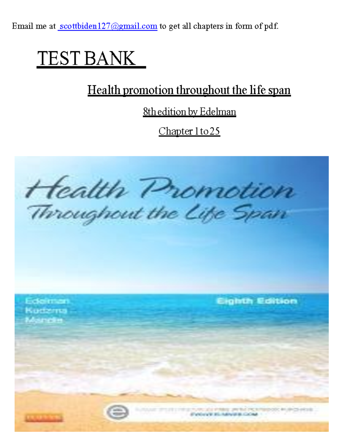 Test bank for health promotion throughout the life span 8th edition ...