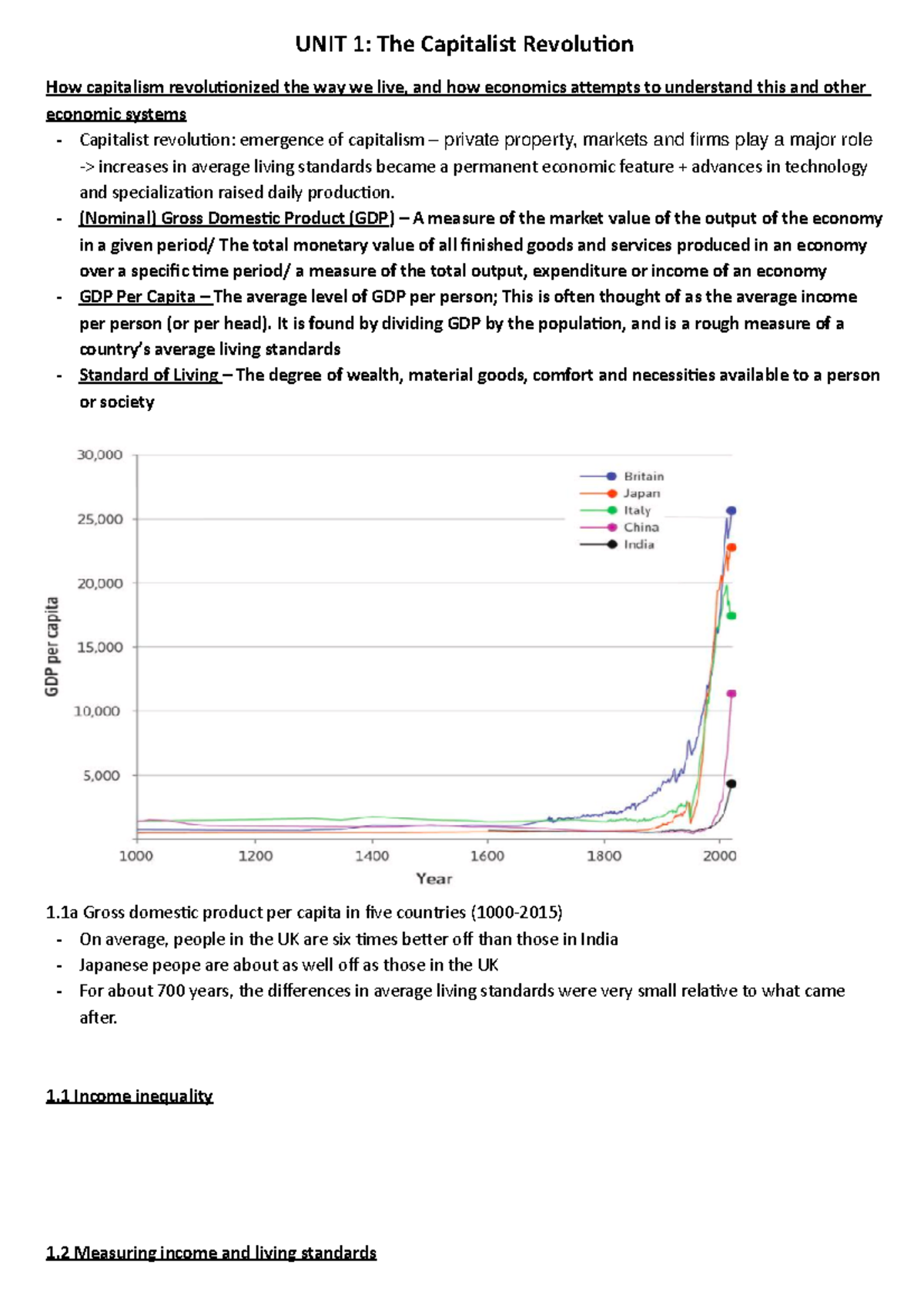UNIT 1 The Capitalist Revolution - UNIT 1: The Capitalist Revolution ...