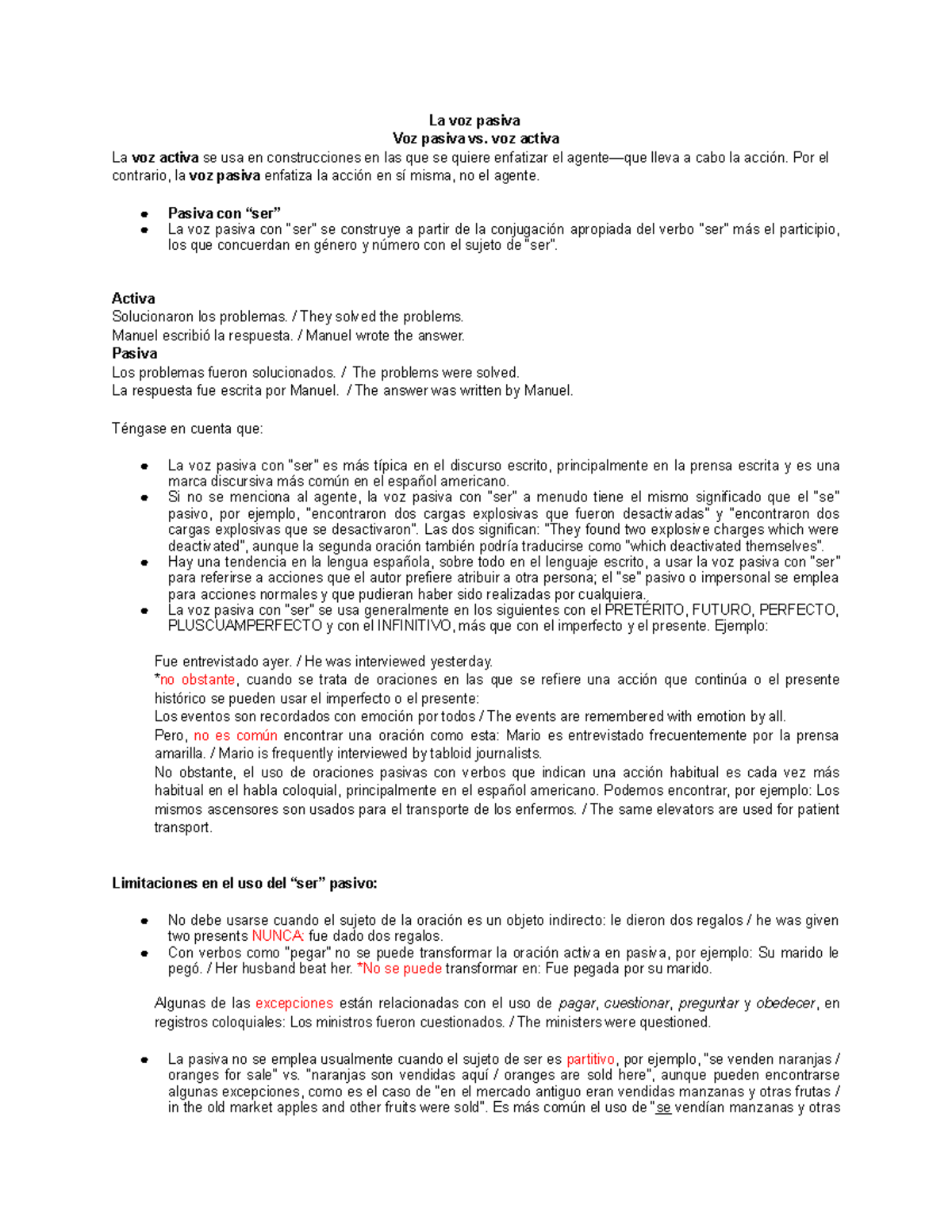 La voz pasiva - The use of the passive voice in spanish described and ...