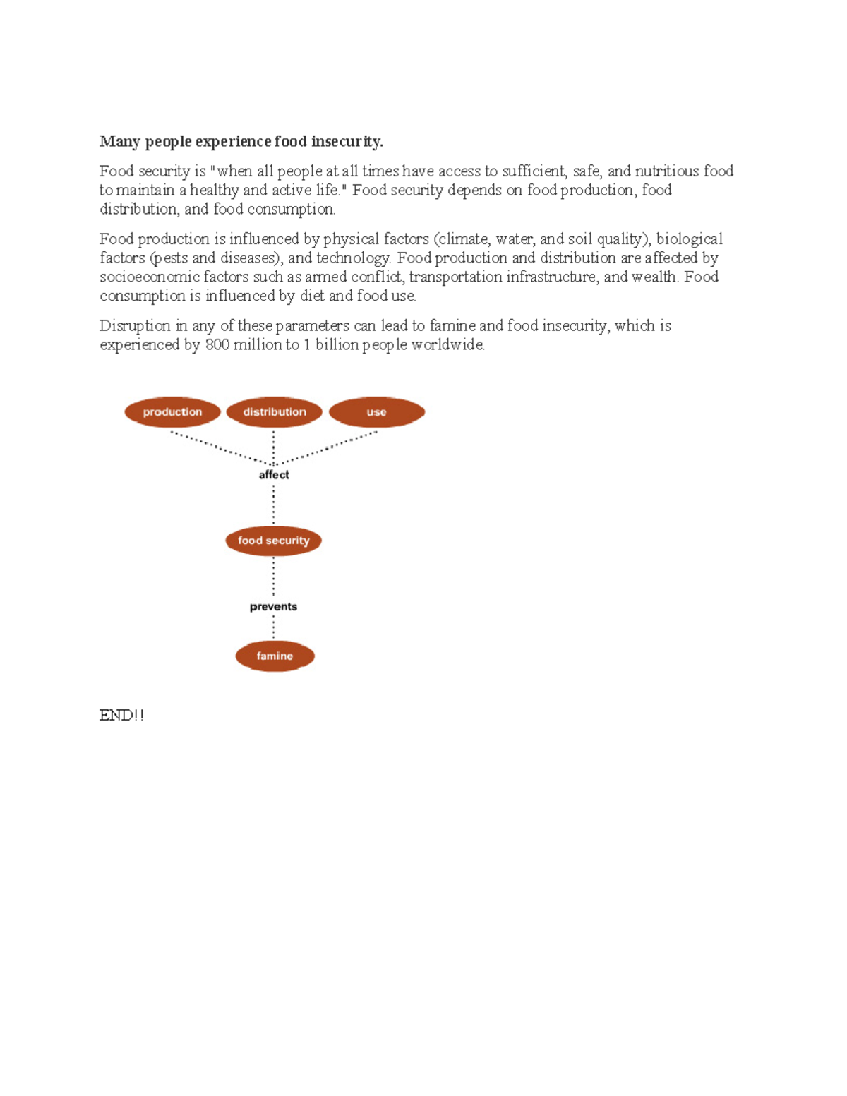 Note 4 - notes - Many people experience food insecurity. Food security ...