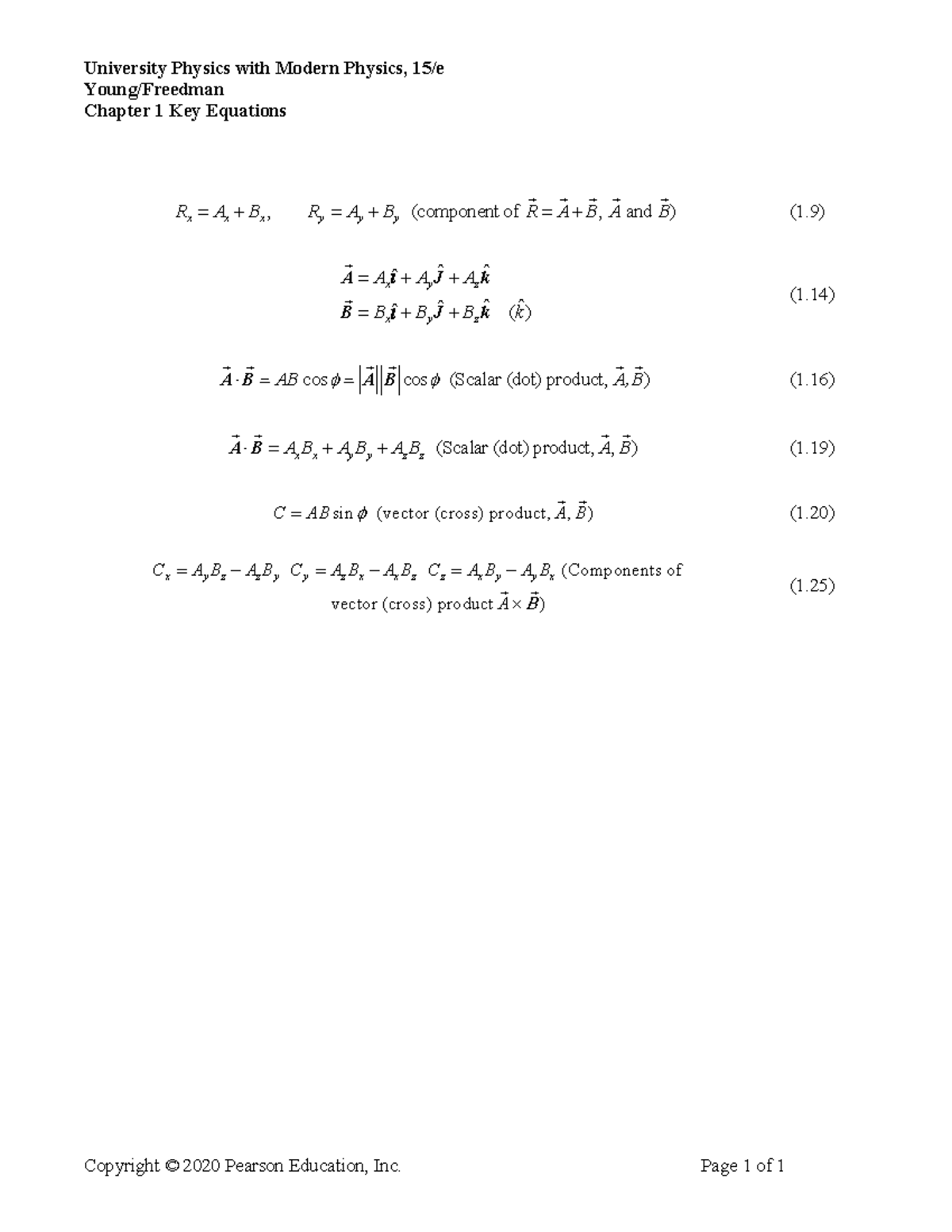 01 Key equation - Abebe Kebede - University Physics with Modern Physics ...