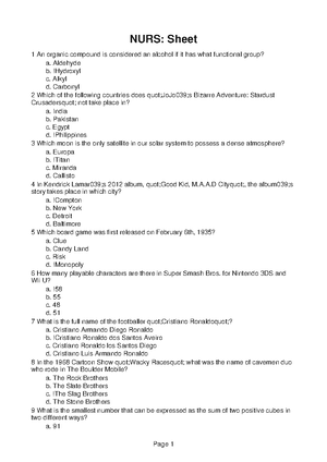 NURS258 lec notes 2 - jcjxj - NURS: Worksheet Question 1: Category ...