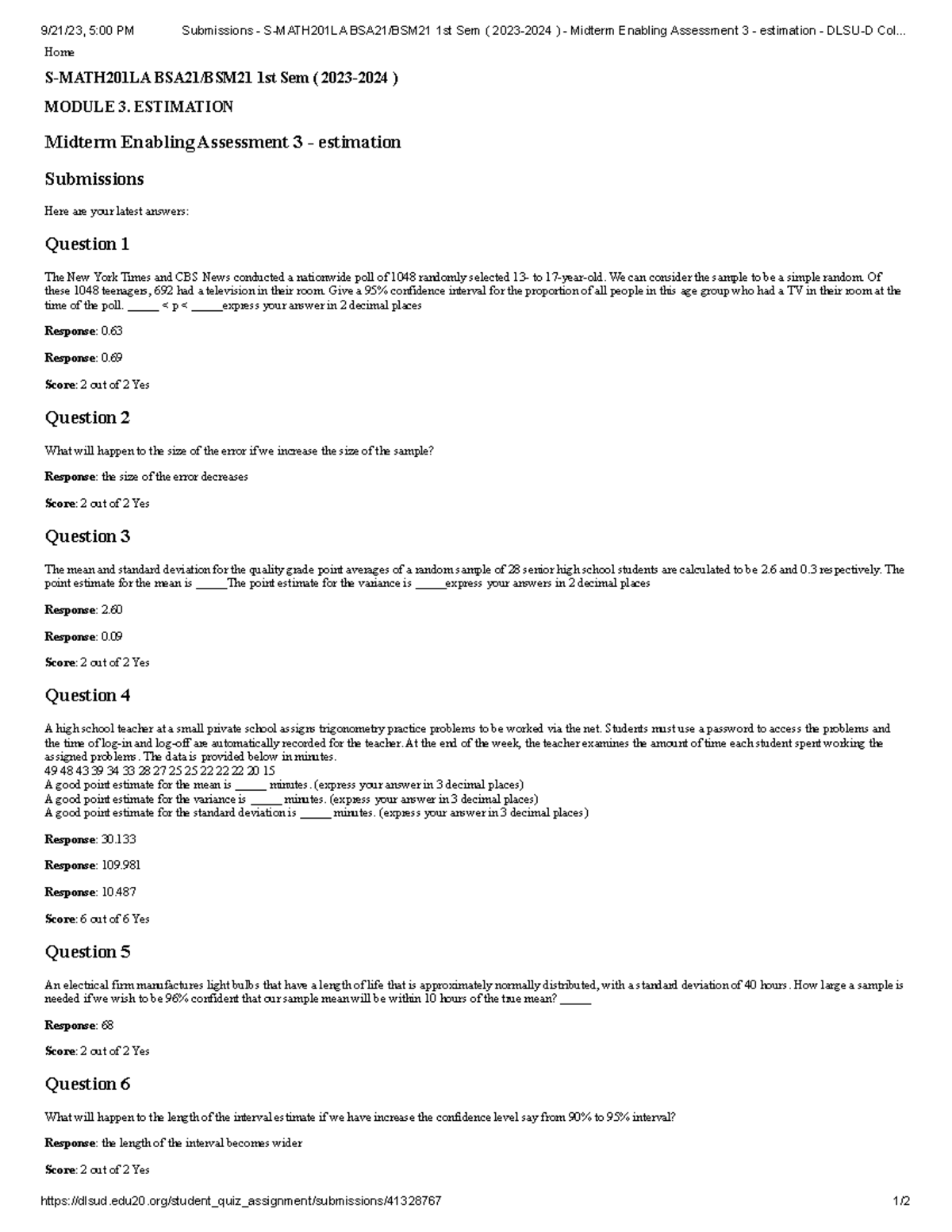 EA-3- Estimation - 9/21/23, 5:00 PM Submissions - S-MATH201LA BSA21/BSM21 1st Sem ( 2023-2024 ...