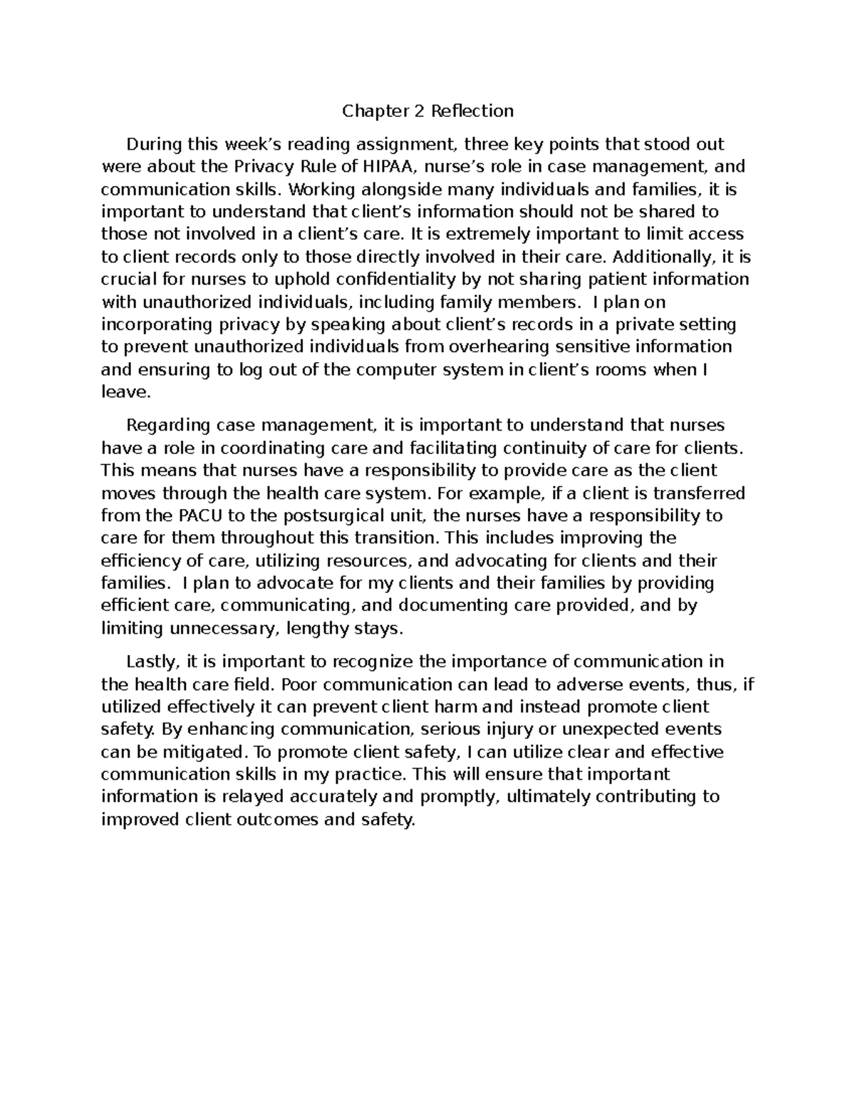 Chapter 2 Reflection - Chapter 2 Reflection During this week’s reading ...