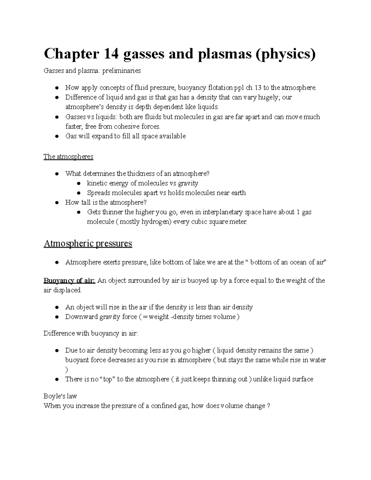 Physics Chapter 14 - Chapter 14 gasses and plasmas (physics) Gasses and ...