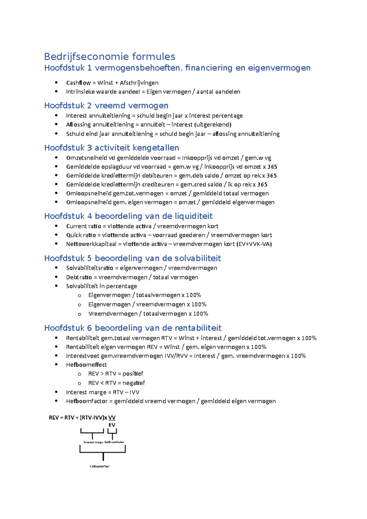 Formules bedrijfs economie - Bedrijfseconomie formules Hoofdstuk 1 ...
