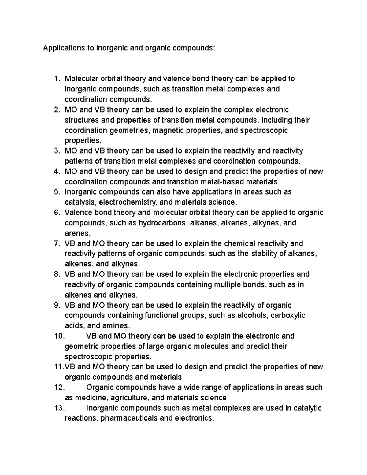Applications to inorganic and organic compounds - Applications to ...