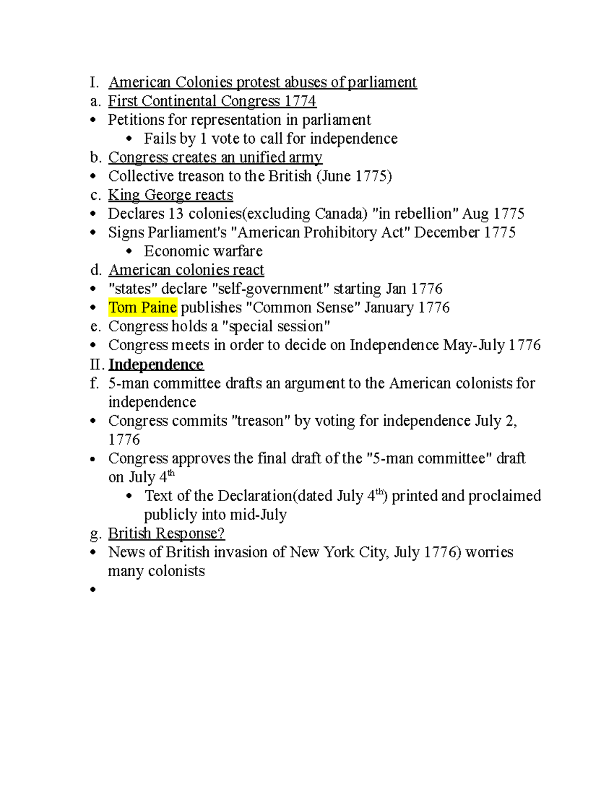 Chapter 2 pt2 AMST 201 - I. American Colonies protest abuses of ...