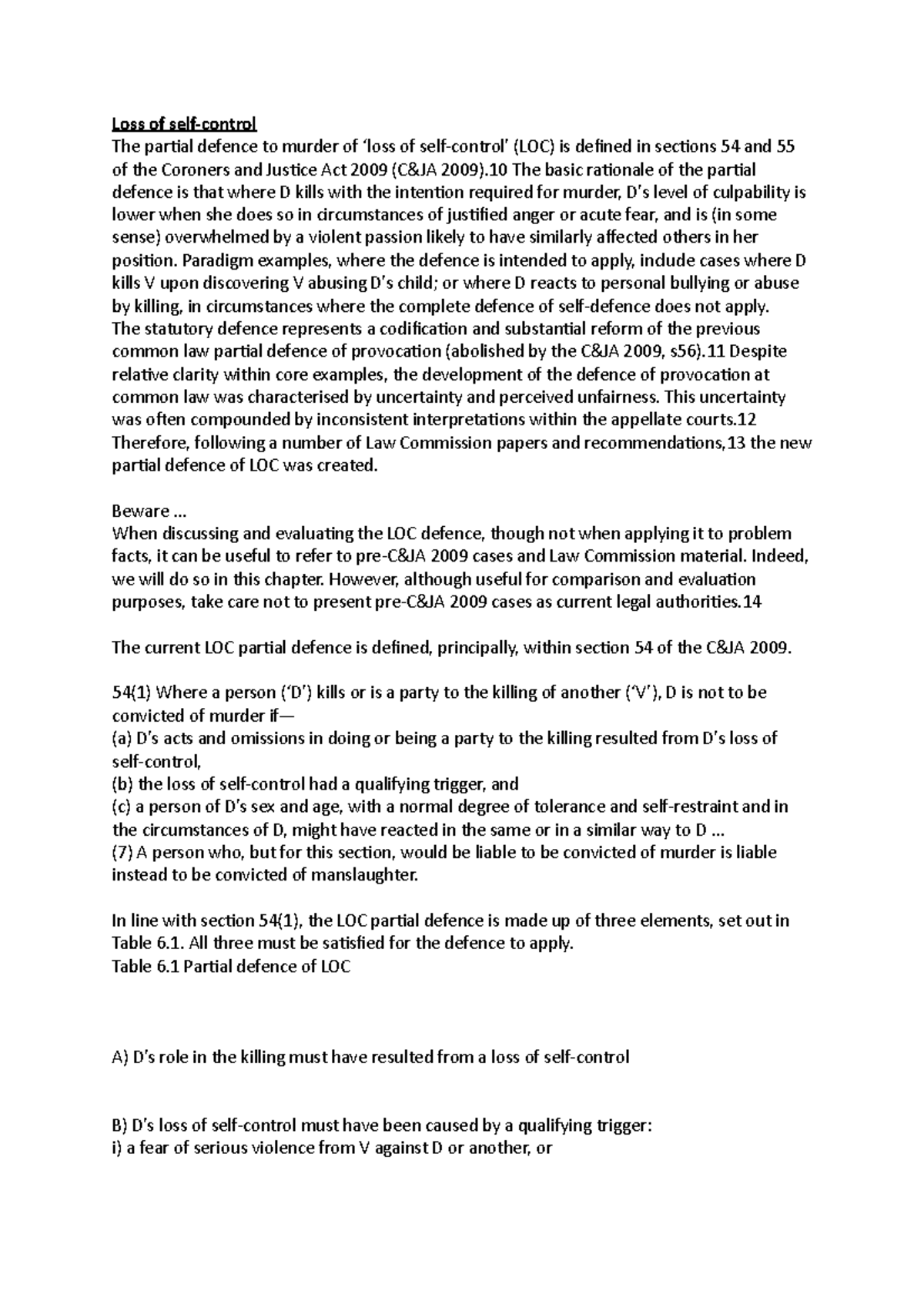 Loss of self control - Lecture notes 4 - Loss of self-control The ...