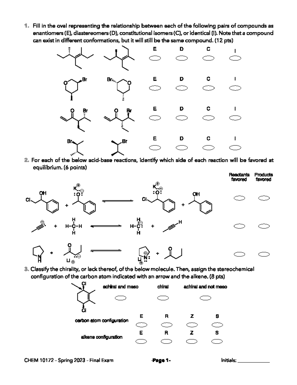 Practice Final Exam - CHEM-C 341 - Studocu