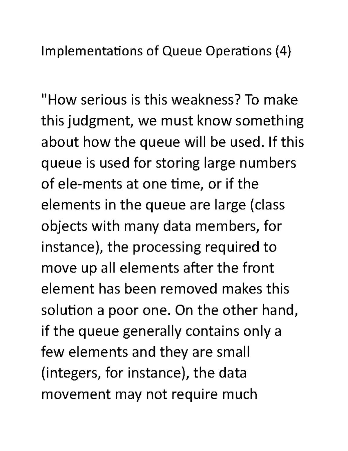 DS4 - DS Notes - Implementations of Queue Operations (4) "How serious ...