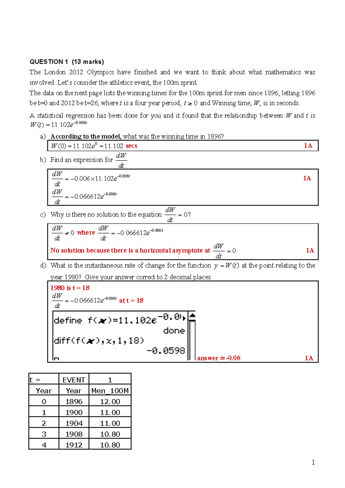 SAC 2 Practice Analysis Task Solns - QUESTION 1 (13 marks) The London ...
